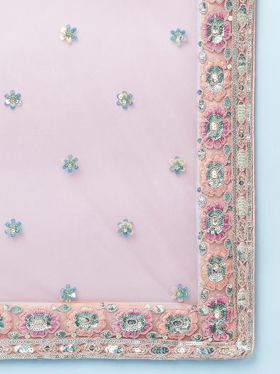 Engagement, Reception, Wedding Pink and Majenta color Net fabric Lehenga : 1833816